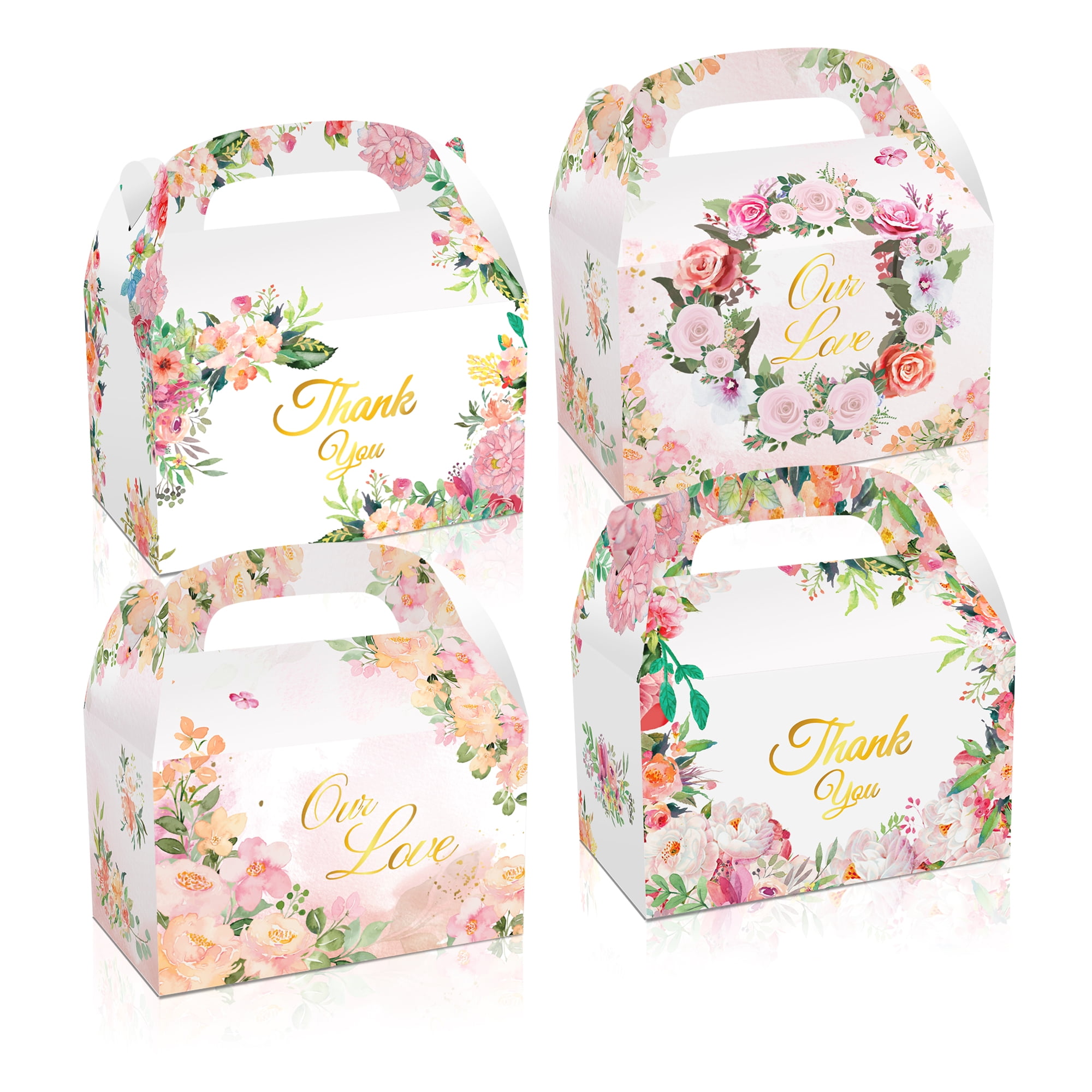 24 Pack Party Favor Boxes, Spring Flower Gift Treat Bags, Summer Gable ...