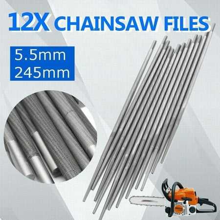 12x 5.5mm Round Chainsaw Chain Saw Files Filing Sharpener For Woodwork ...