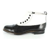 Men Stacy Adams Boot Madison Black White Biscuit Toe Zipper 00026-111 ...