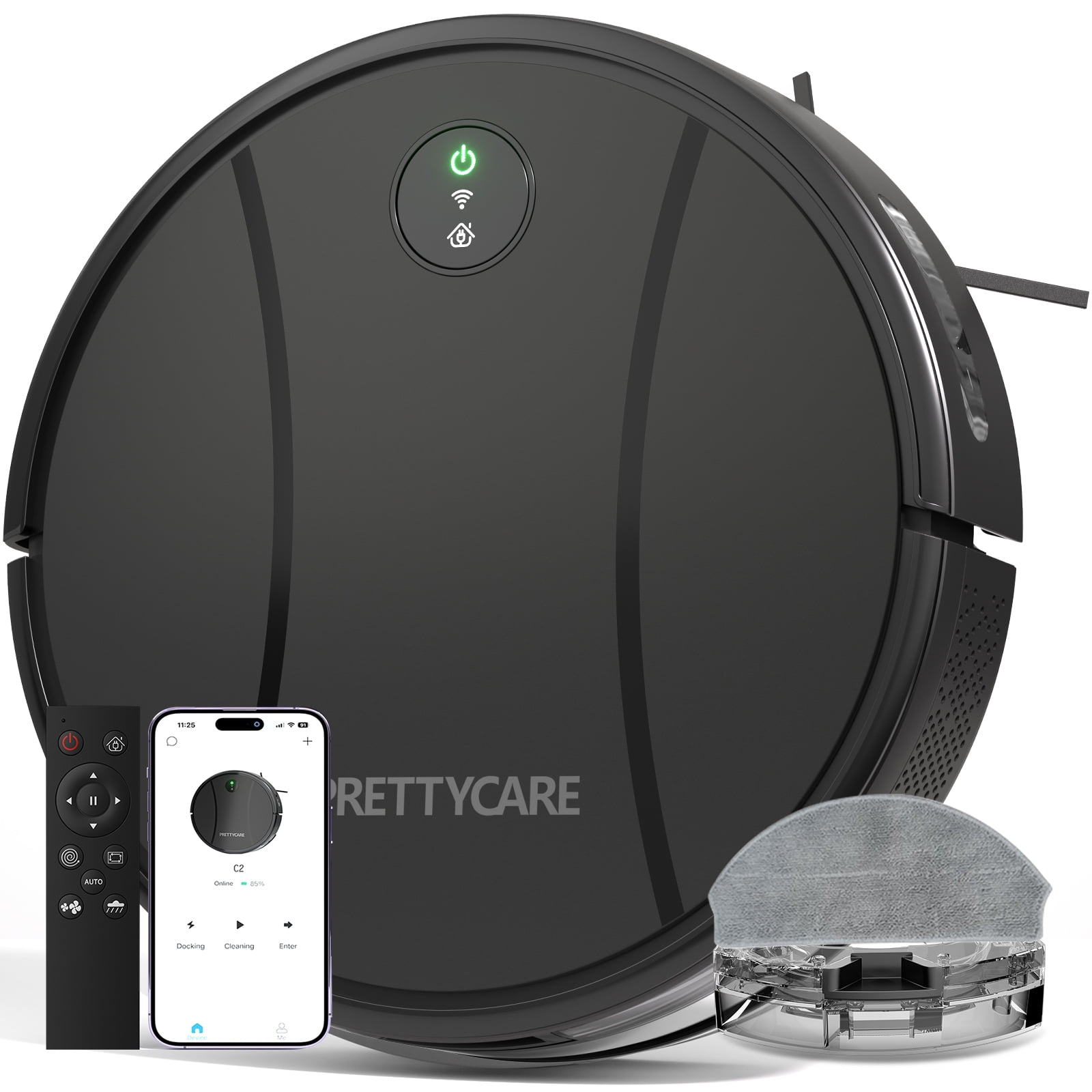 PrettyCare Robot Vacuum and Mop,2 in 1 Mopping with 7000Pa Suction APP ...