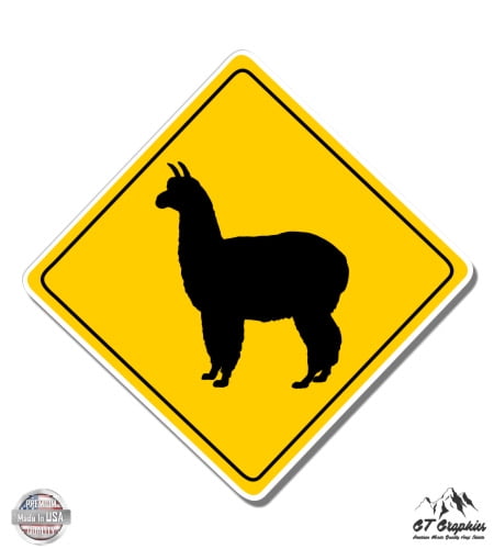 Alpaca Crossing - 5" Vinyl Sticker - For Car Laptop I-Pad - Waterproof ...