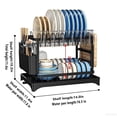 2 Tier Dish Drying Rack with Drainboard, Rustproof Steel Countertop ...