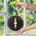 Moon Phases Stained Glass Suncatcher, Triple Moon Celestial Round ...
