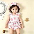 Byoo Toddler Girls UPF 50+ Tankini Set Cow Printed Ruffled Sun Hat ...