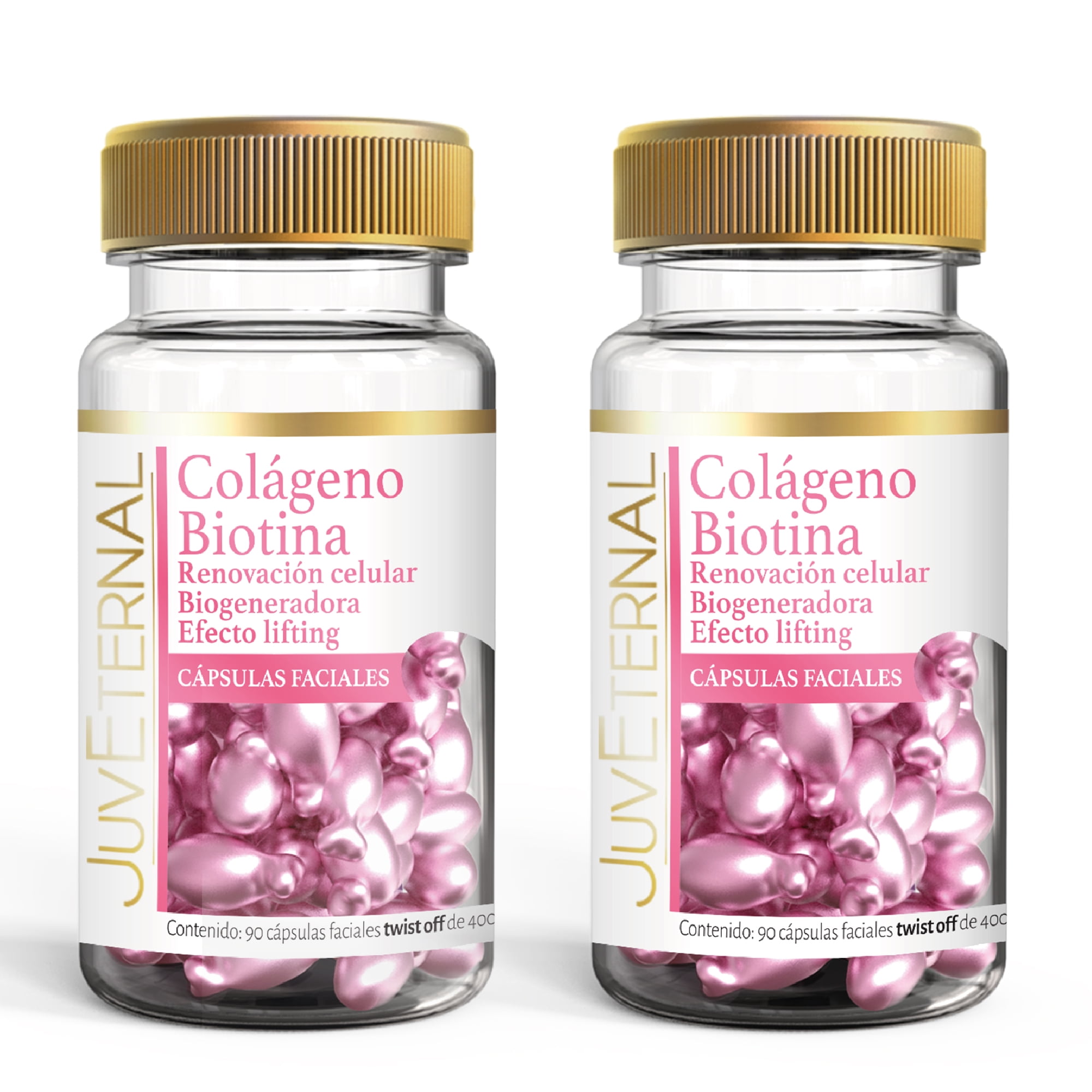 DUO DE CAPSULAS FACIALES DE COLAGENO BIOTINA 90 CAP Juveternal 90 ...
