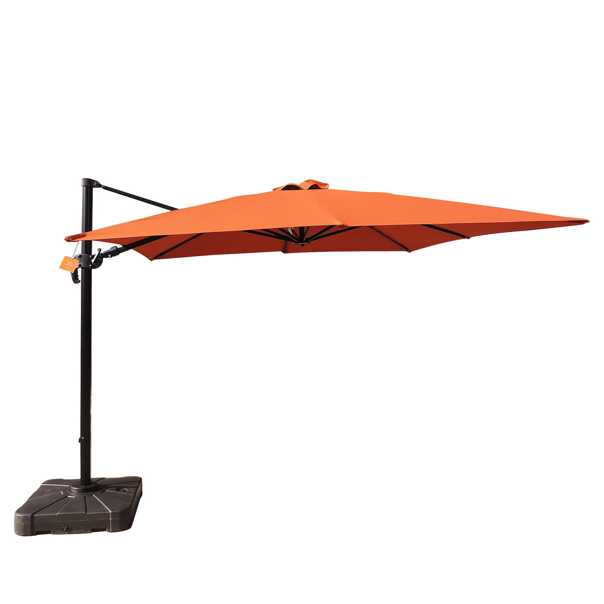 Island Umbrella Santorini II 10-ft Square Cantilever Umbrella in Terra ...