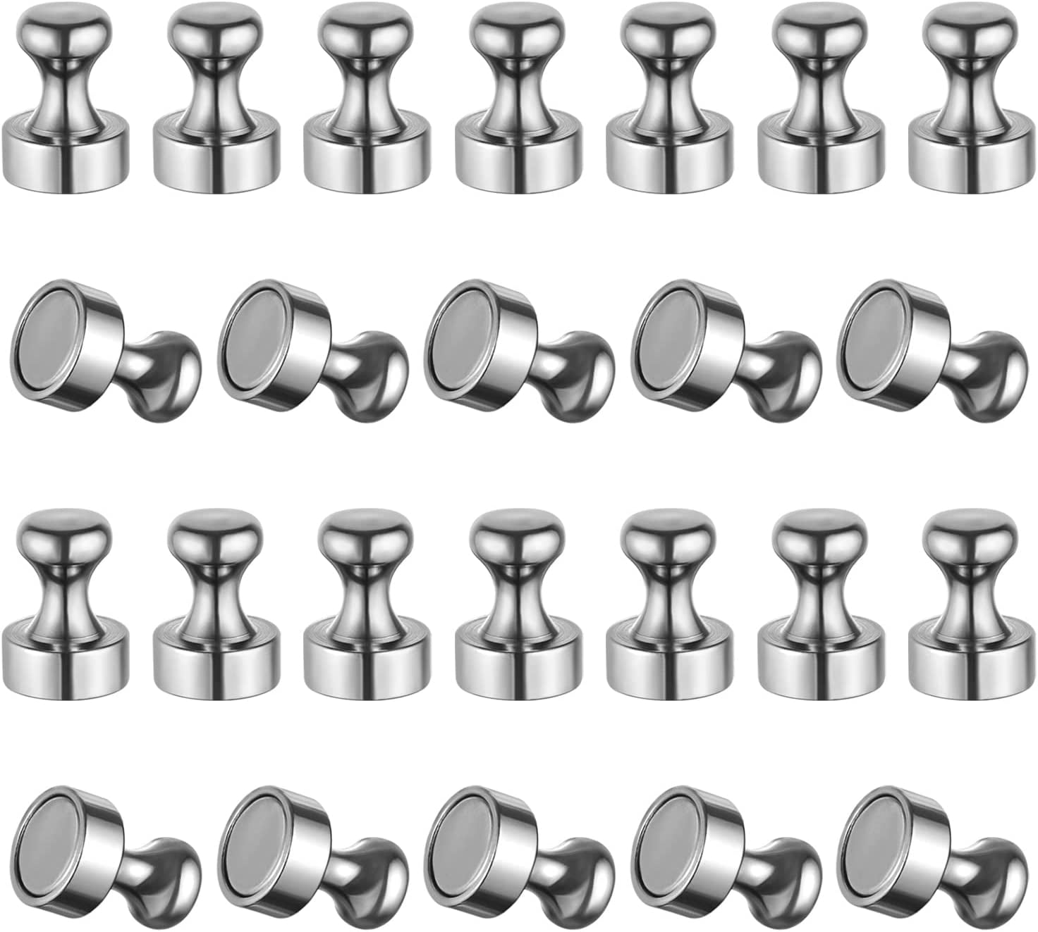 24 Pack Metal Magnetic Push Pins Magnetic Thumb Tacks, Practical Fridge ...