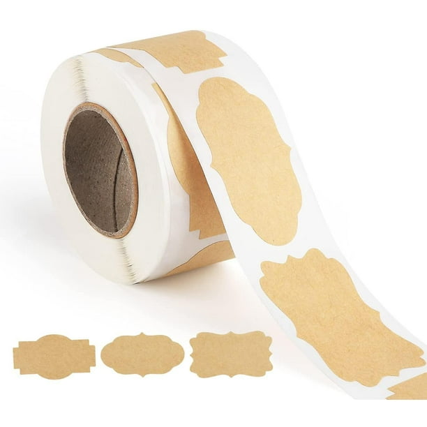 300 Pieces Kraft Paper Label Stickers Self-adhesive Sealing Labels Gift ...