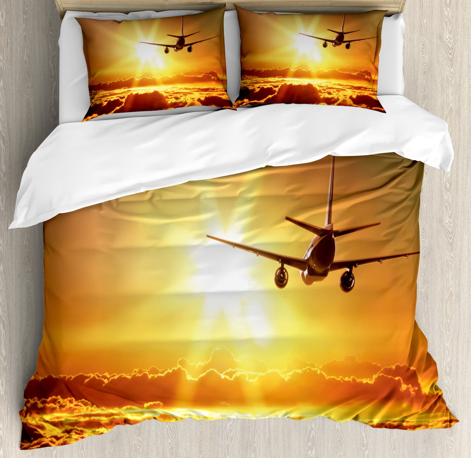 Scenery King Size Duvet Cover Set, Aeroplane Aircraft Widebody Jet ...