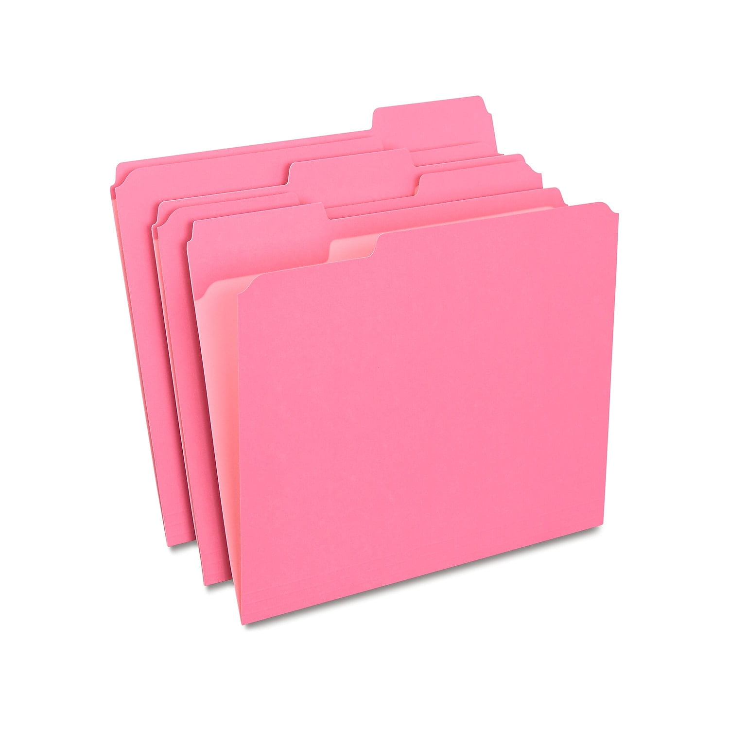 Staples Colored File Folders w/ Reinforced Tabs Letter 3 Tab Pink 100 ...