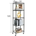 Untyo Heavy Duty 5-Tier Chrome Utility Rack, Slim Metal Kitchen Storage ...