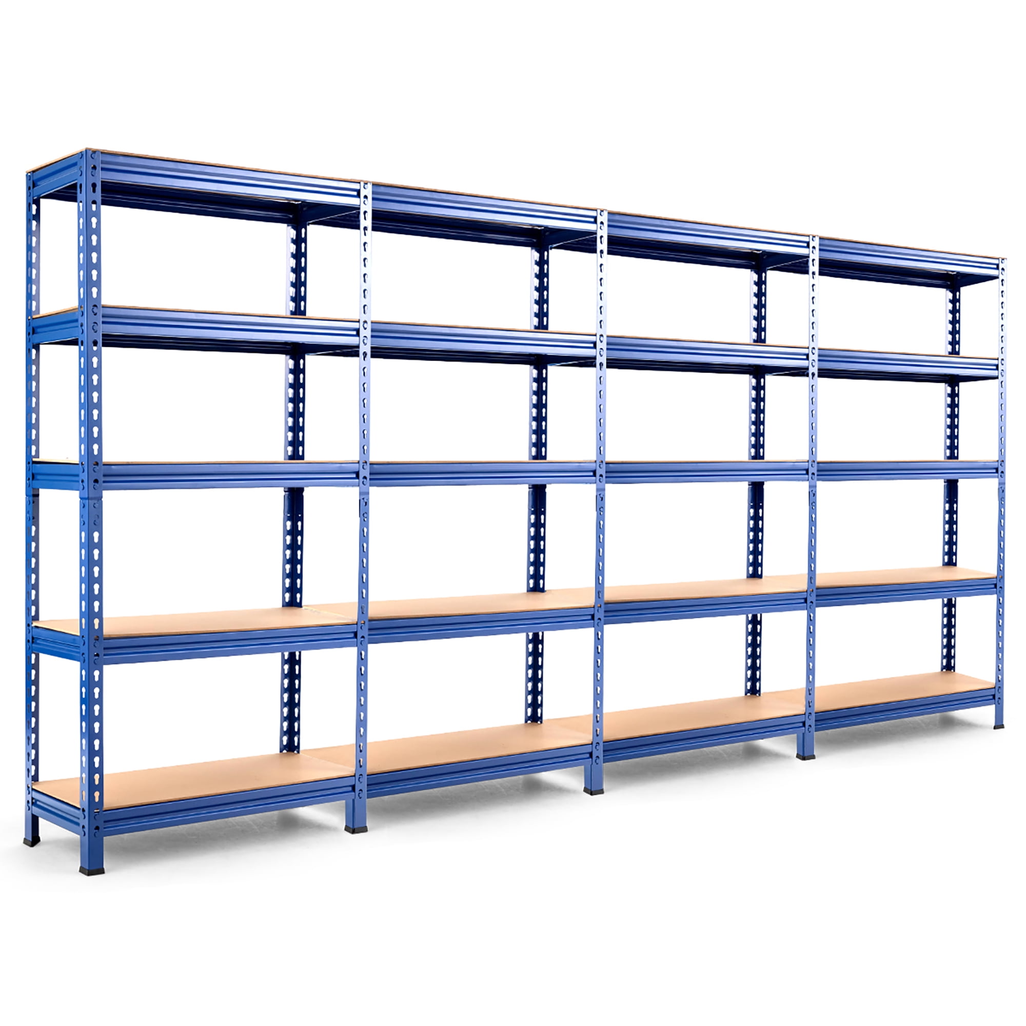 Costway 4PCS 5-Tier Metal Storage Shelves 60''Adjustable Shelves Blue ...