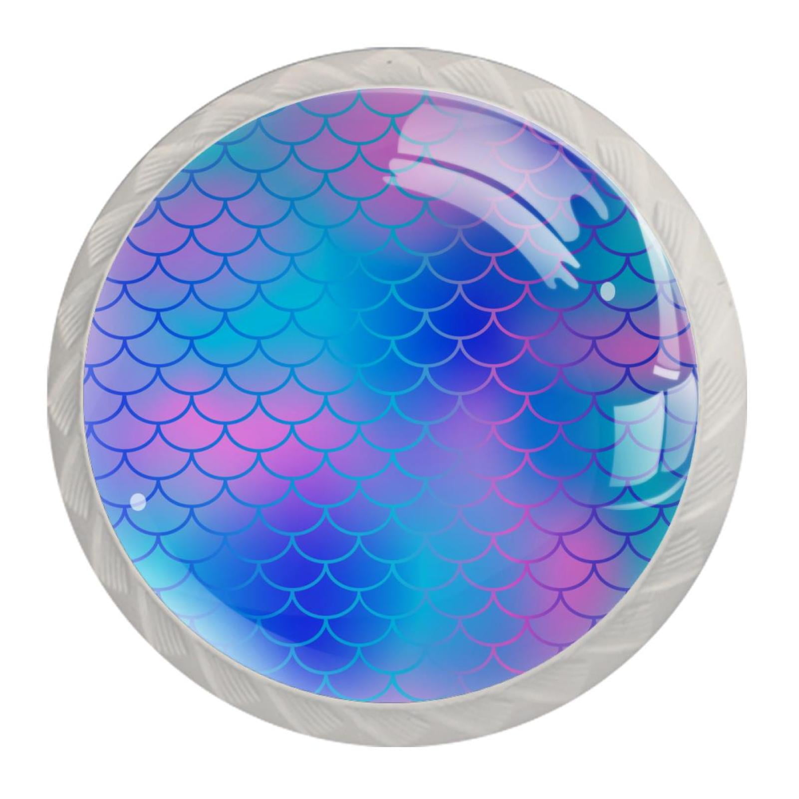 4 Pcs Mermaid Fish Scale Knobs for Kitchen Cabinet Cupboard Dresser ...