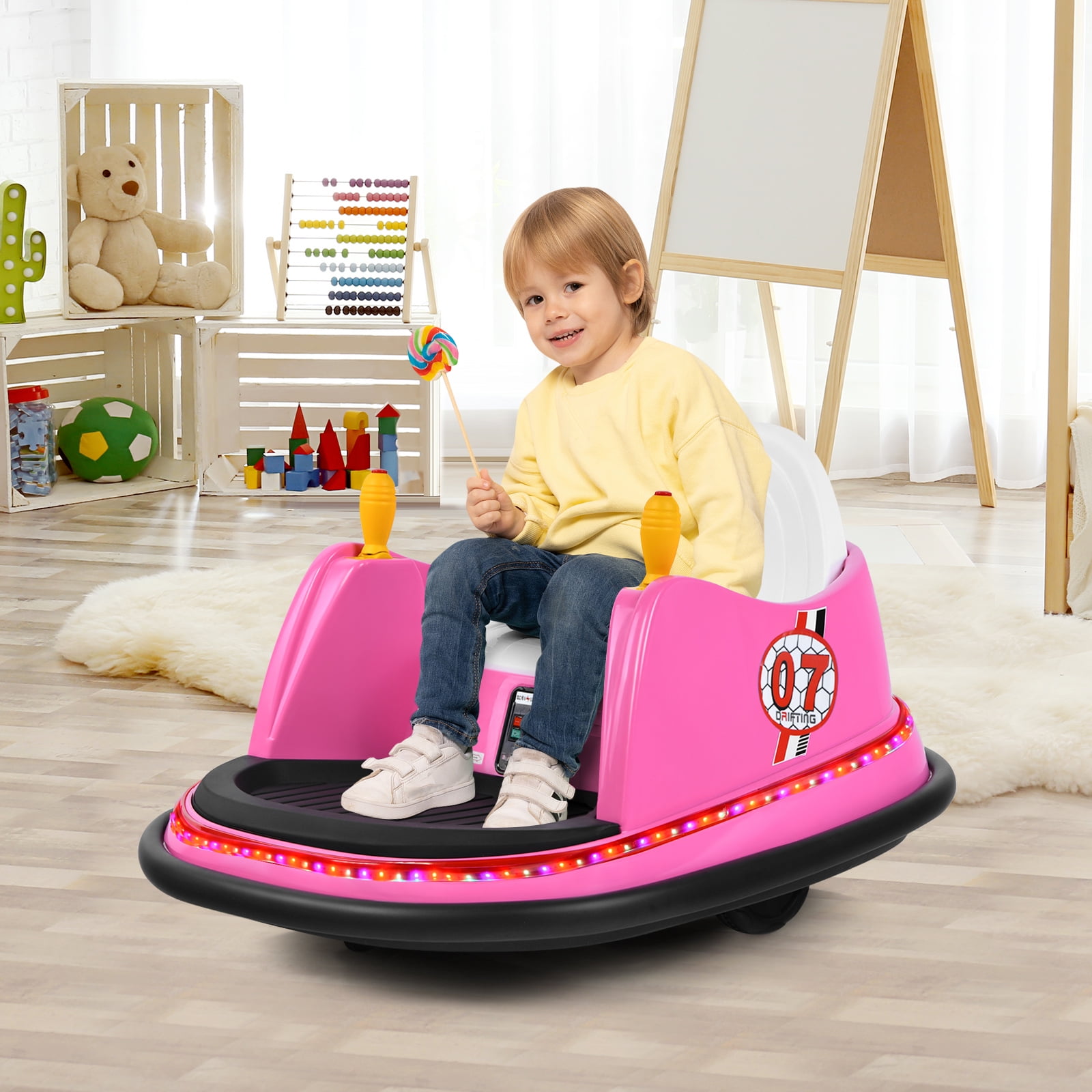 Infans 6V Kids Ride On Bumper Car Vehicle 360° Spin Race Toy w/ Remote ...