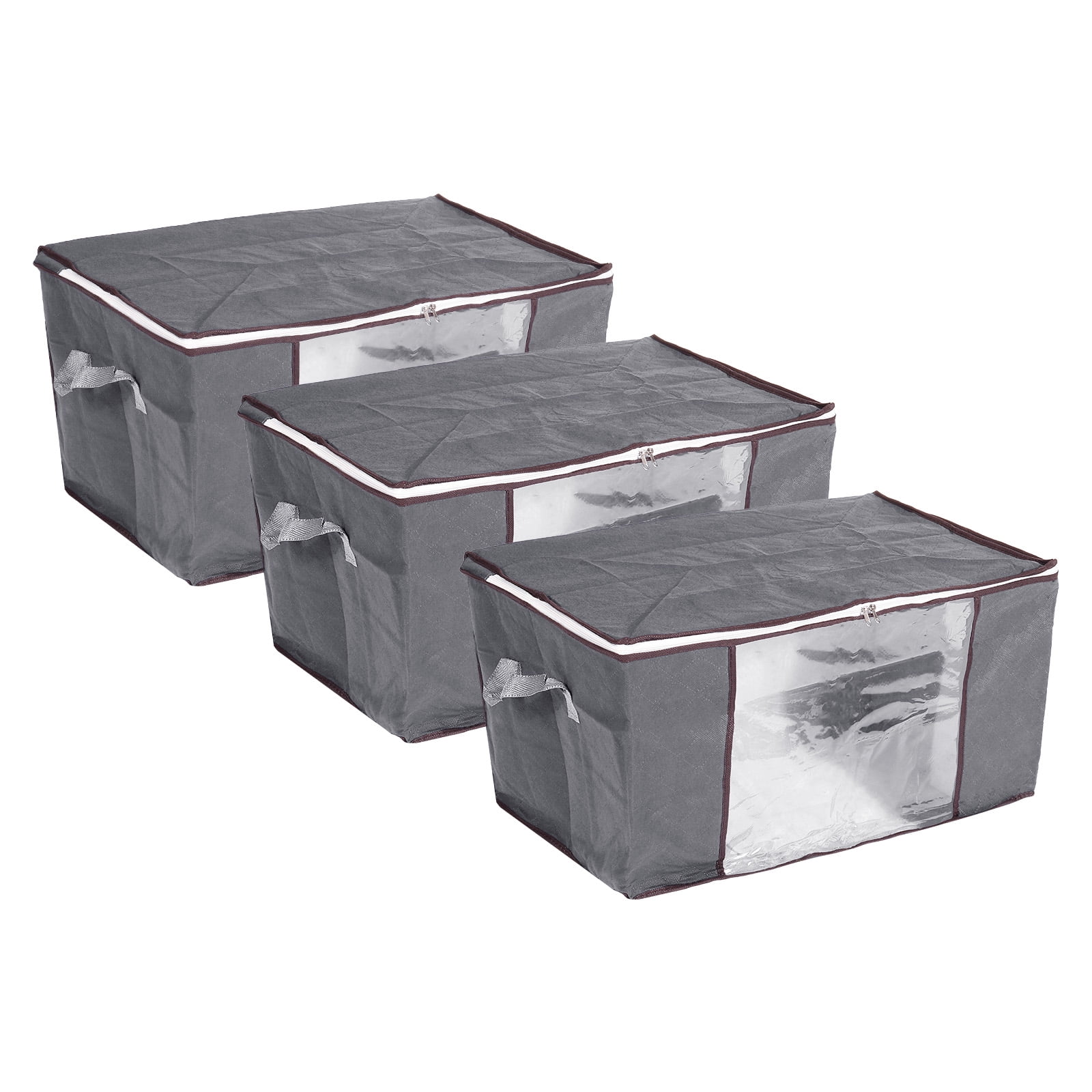 Unique Bargains Clothes Storage Bins for Bedding Closet Organizer Gray ...