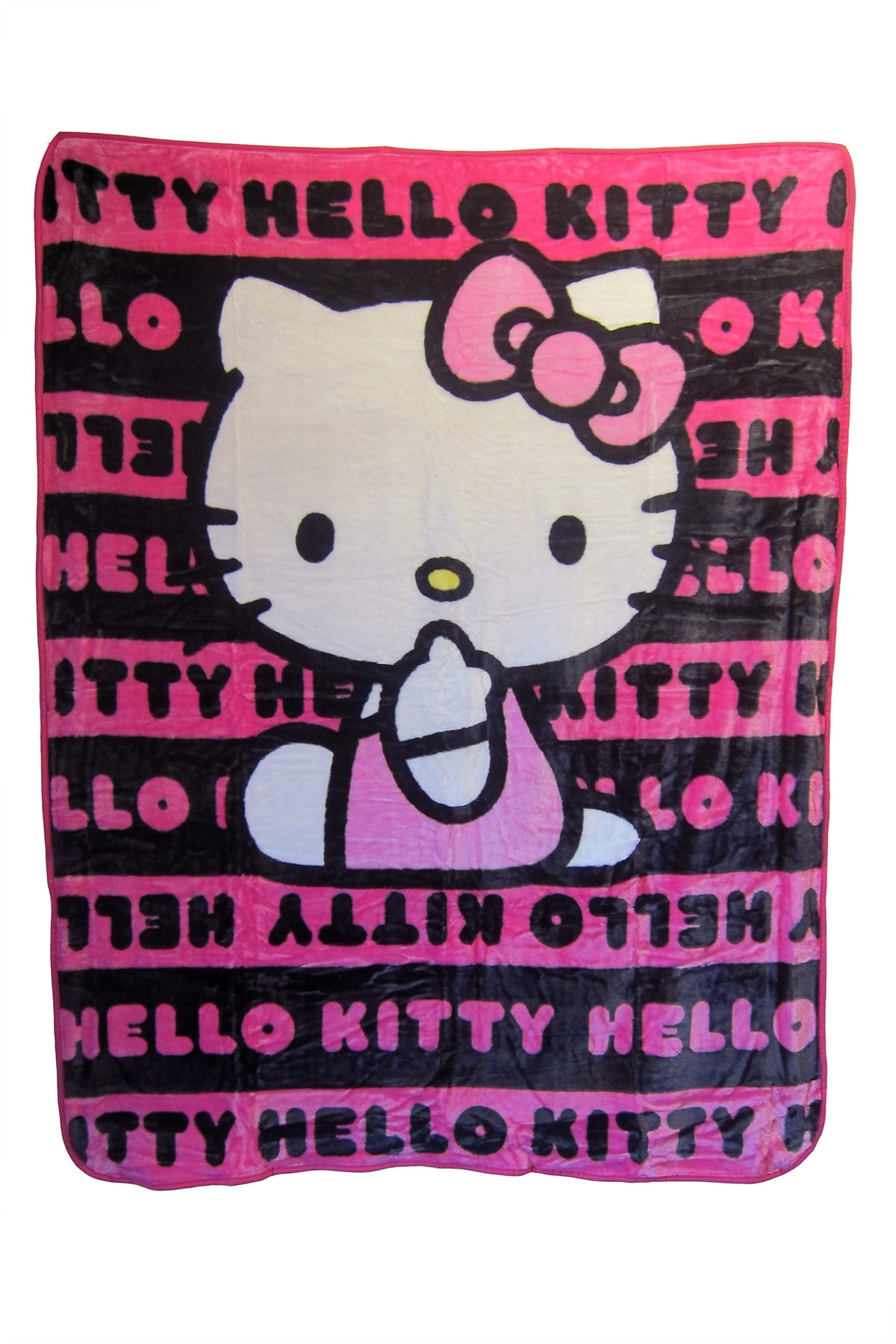Hello Kitty Royal Plush Raschel 100% Polyester Throw Blanket - Yellow ...