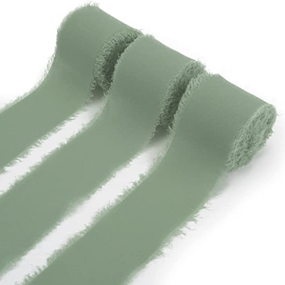 Chiffon Ribbon Handmade Fringe Silk Ribbon 1.5" x 5 Yards Burgundy ...