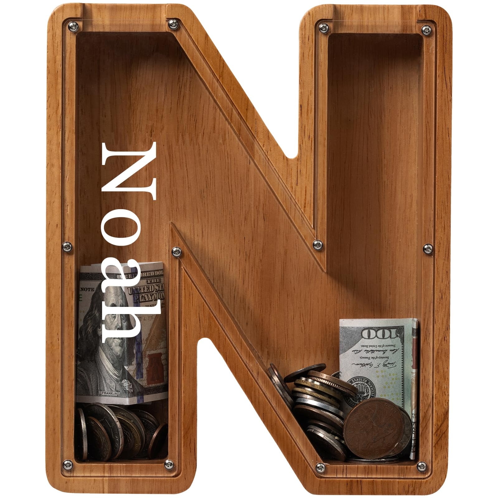 Carta de madera personalizada de 30 cm de Piggy Bank ladenk para niños ...