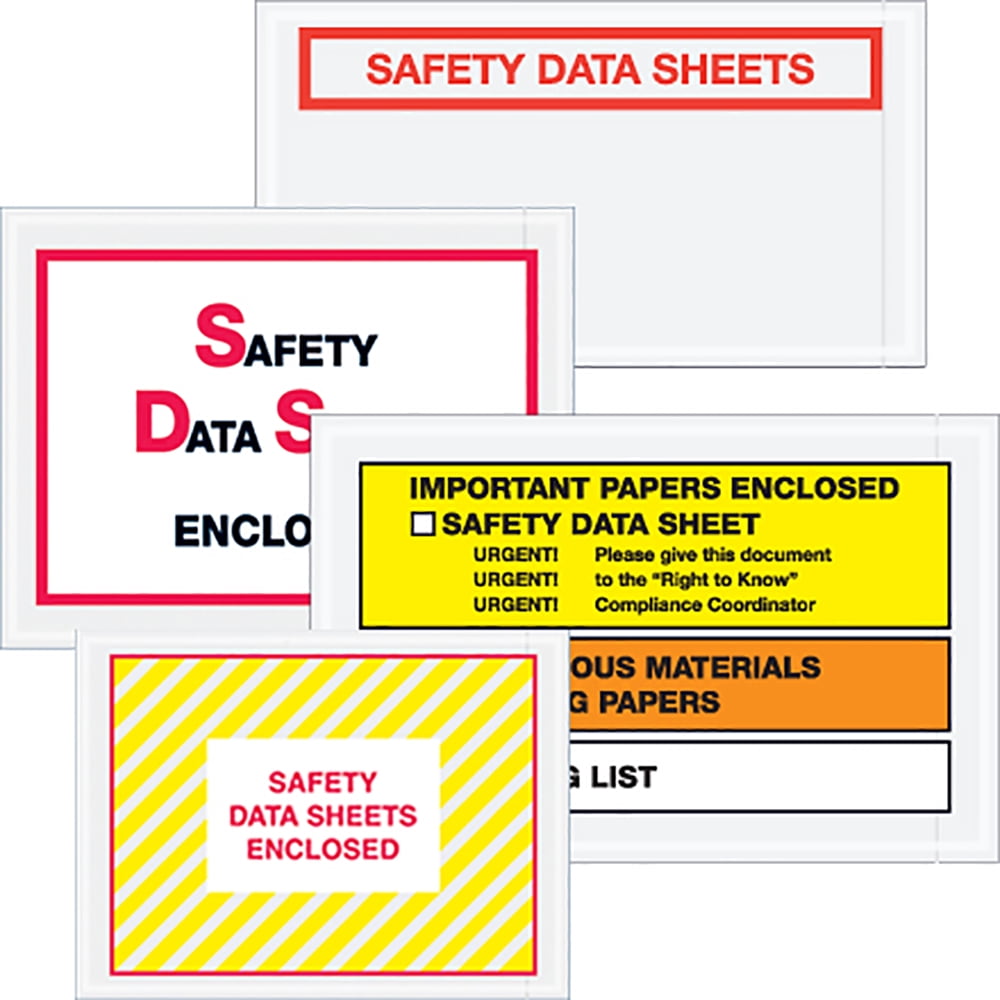 Tape Logic SDS Envelopes "Safety Data Sheets" 5 1/2" x 10" Clear 1000 ...