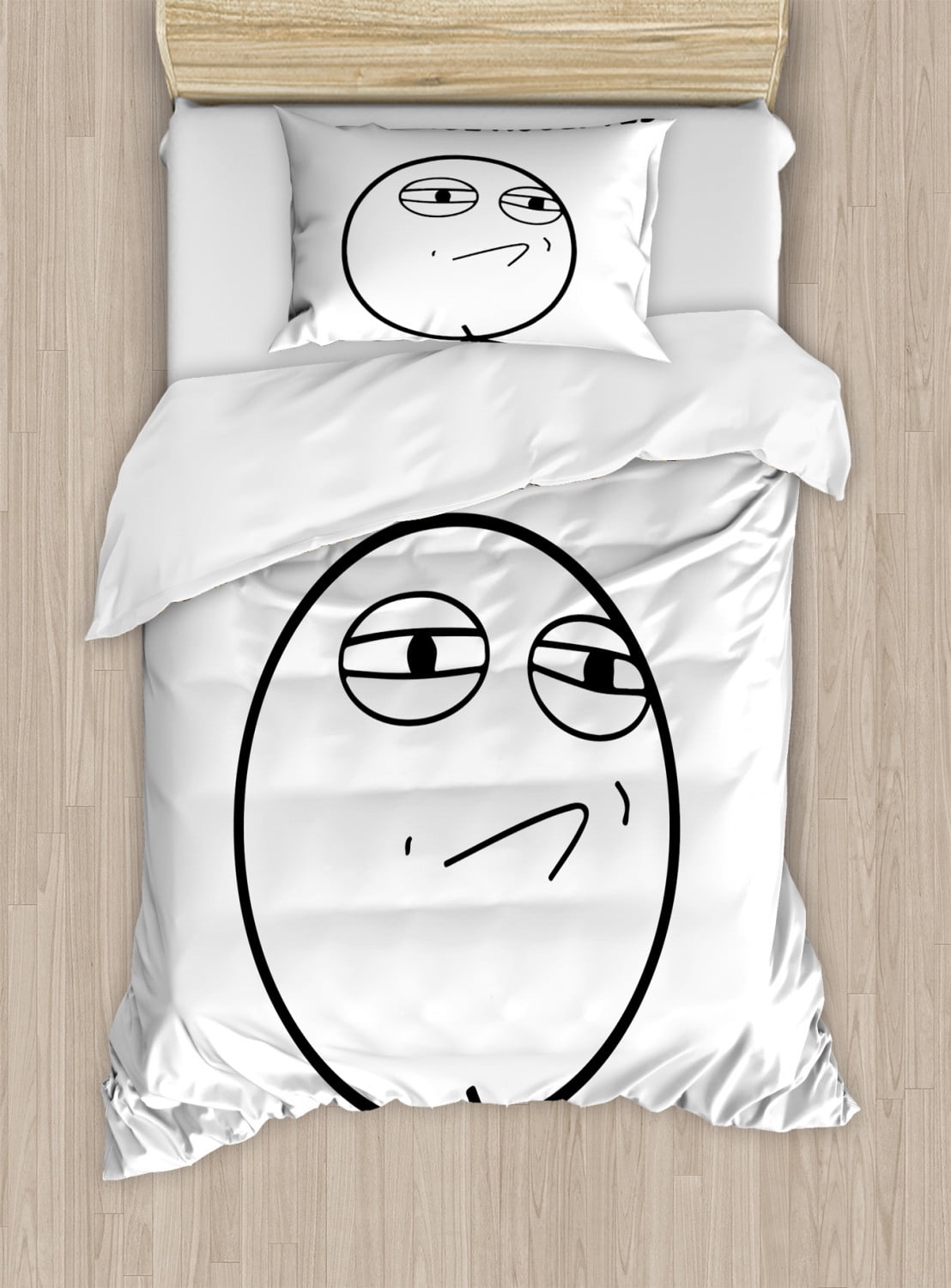 Humor Decor Twin Size Duvet Cover Set, Challenge Accepted Guy Meme ...