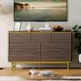 7 Drawers Dresser for Bedroom, 54in Wide Fluted Chest of Drawers ...