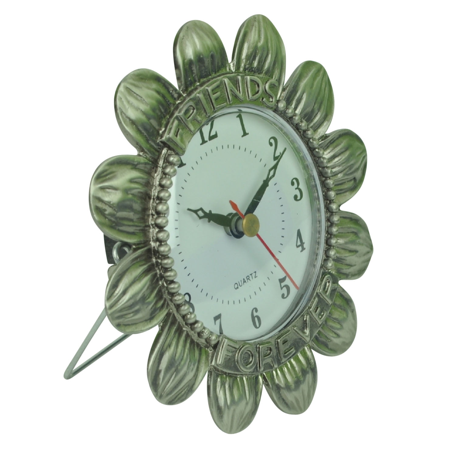 Friends Forever Flower Clock Glory Land Cast Metal Pewter Desk Home ...