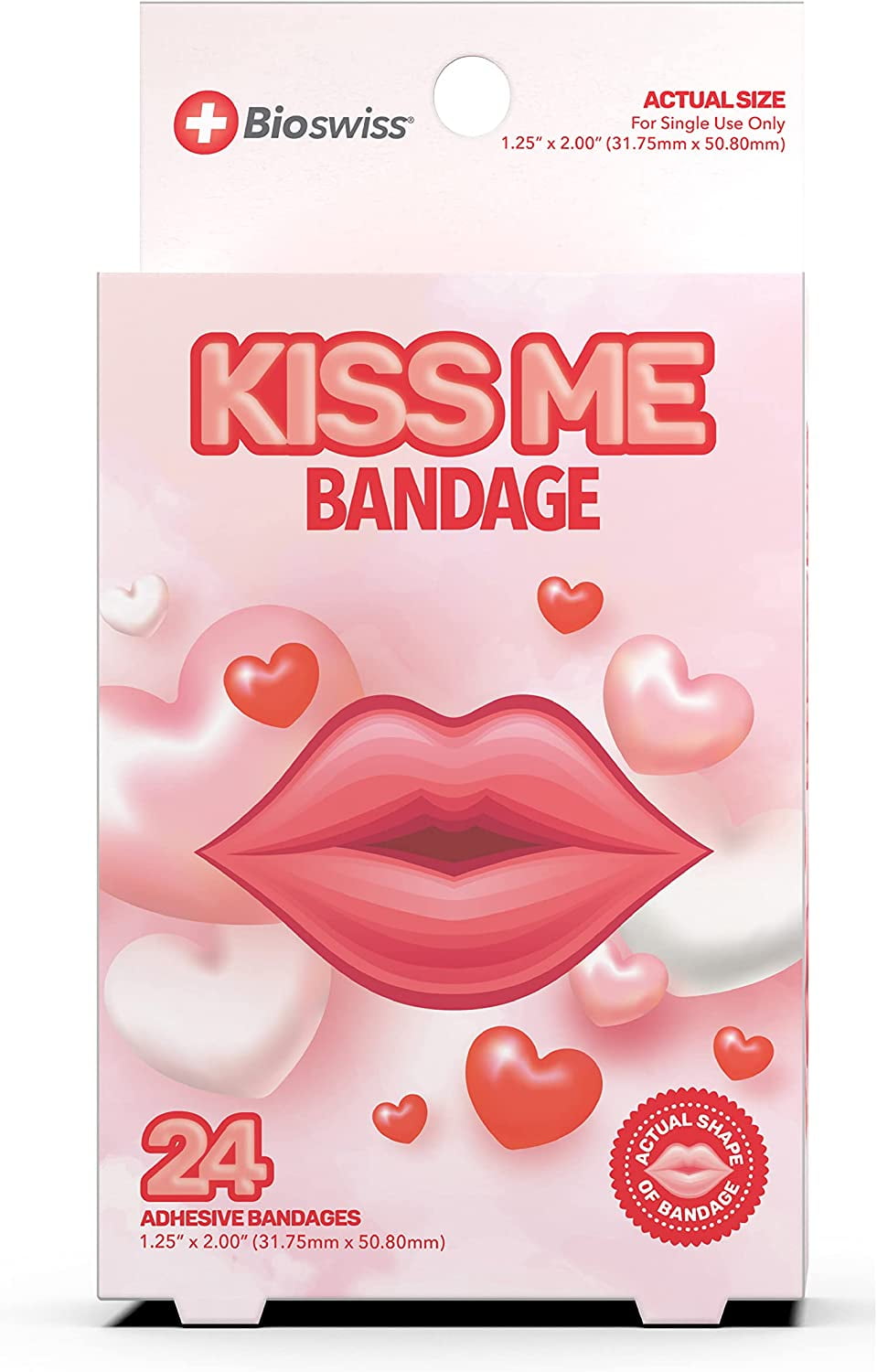 BioSwiss Bandages, Kiss Me Shaped Self Adhesive Bandage, Latex Free ...