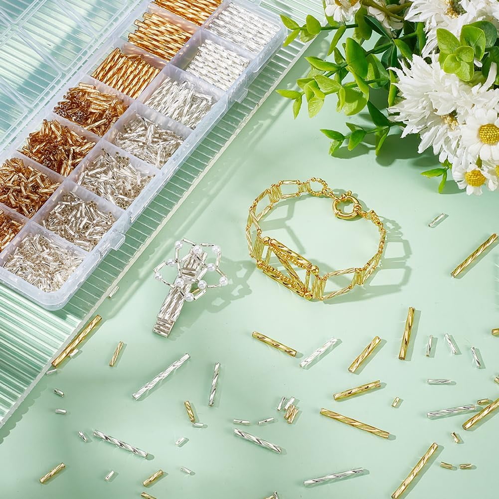Gold tube beads for jewelry making store