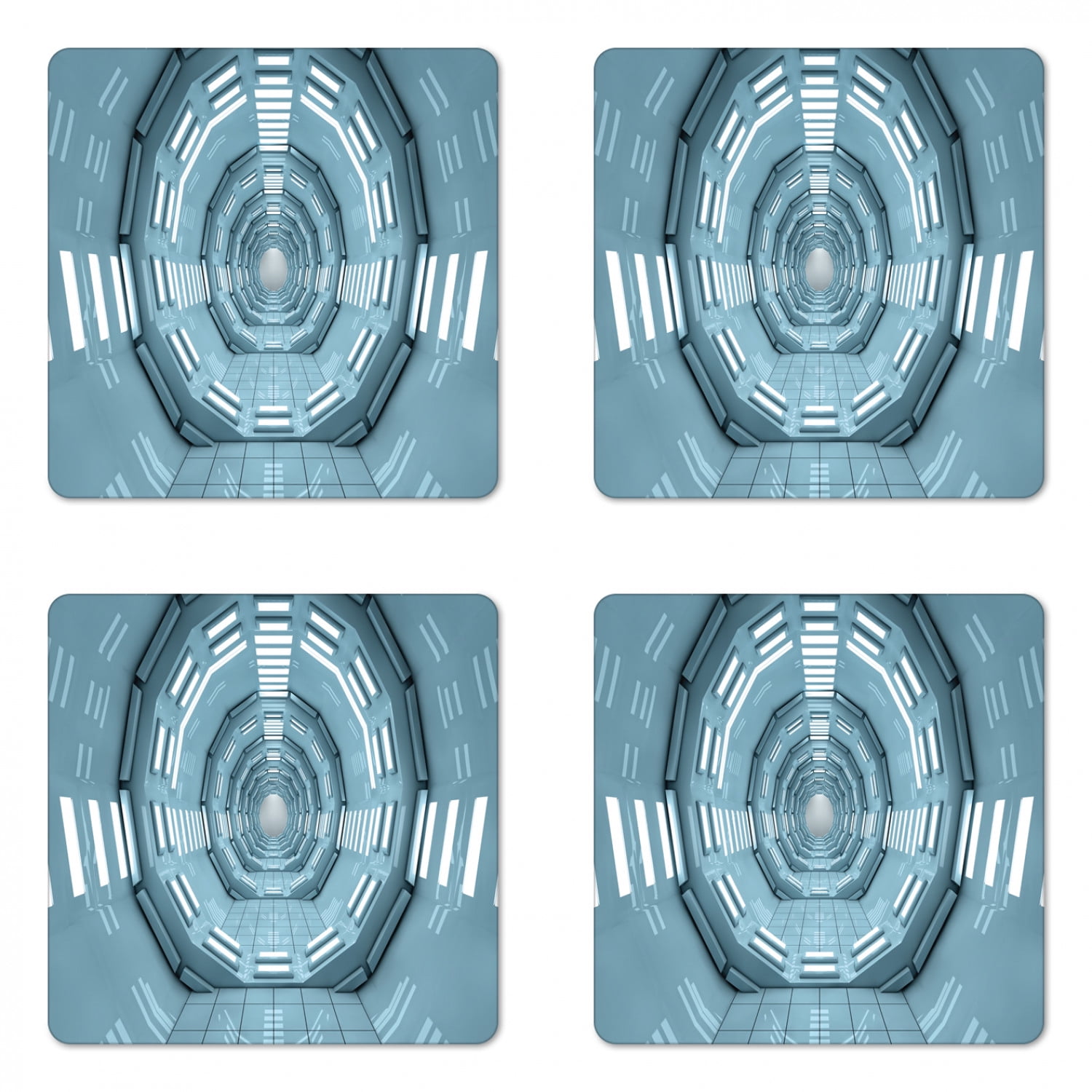 Outer Space Coaster Set of 4, Spaceship Earth Corridor Adventure to ...