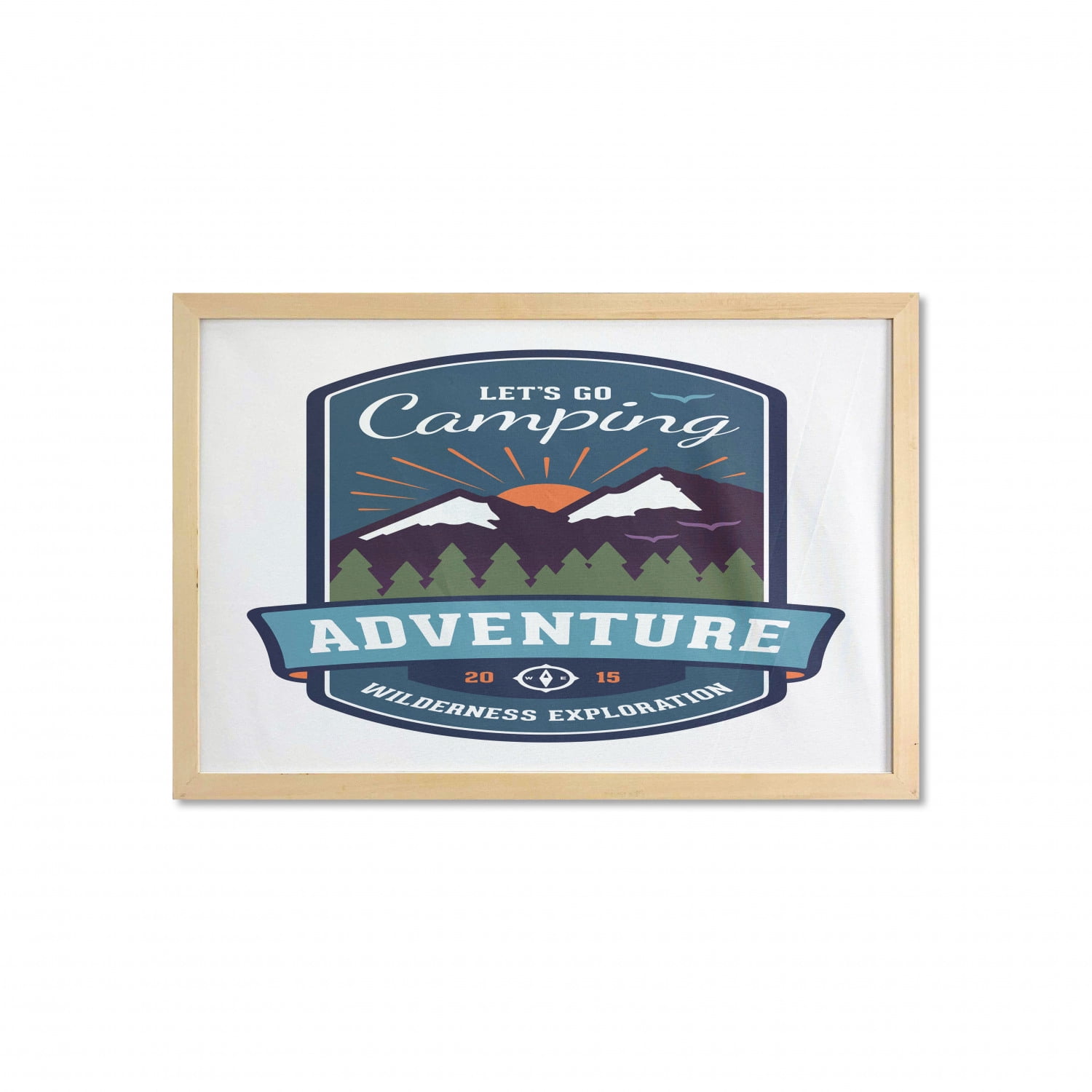 Adventure Wall Art with Frame, Signboard of Camping Wilderness ...