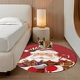 6ft Round Rug Christmas Area Rugs for Living Room Bedroom Washable Non ...