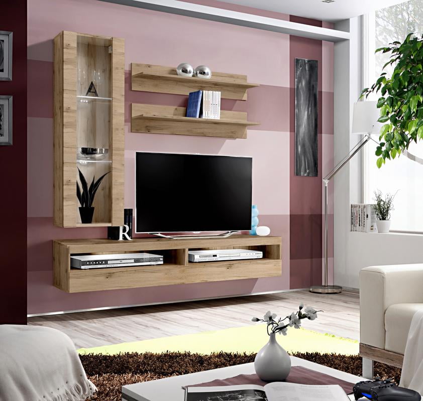 Fly H2 35TV Wall Mounted Floating Modern Entertainment Center - Walmart.com