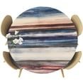 Abstract Rustic Striped Texture Round Fitted Tablecloth with Elastic ...