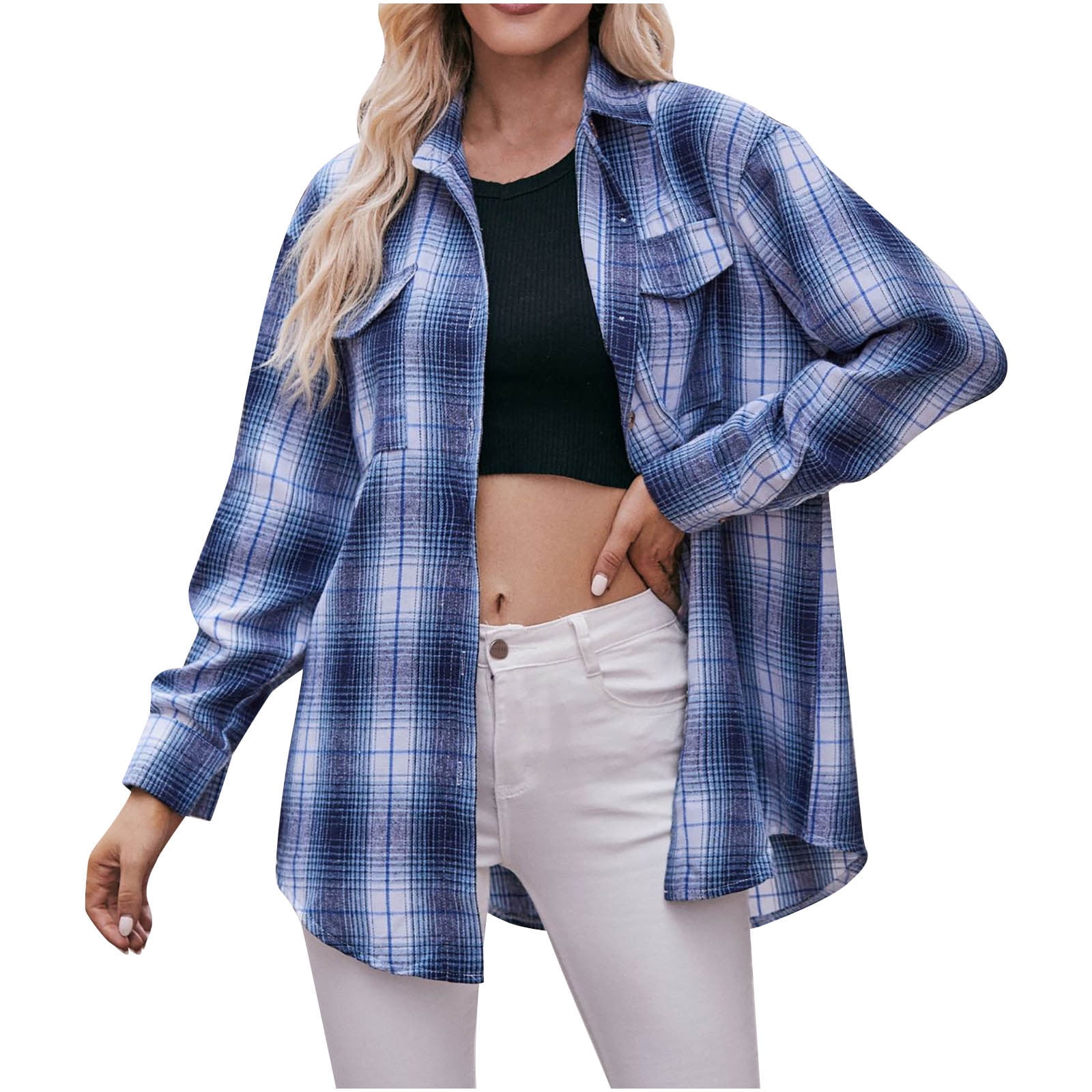 Click here for Pisexur Womens Plaid Shacket Jacket 2024 Fashion T... prices