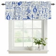 Abstract Physics Formula 2 Panels Kitchen Valance, Equations Blue ...