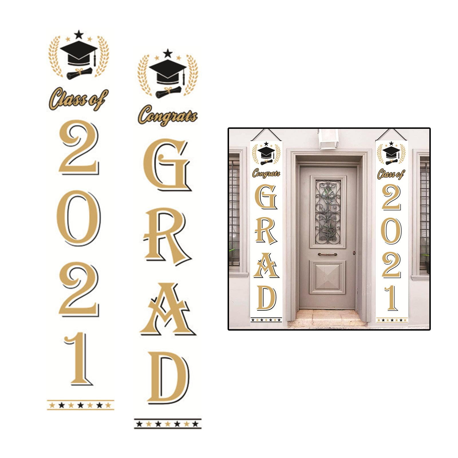 Class of 2021 Graduation Couplet Banners Party Hanging Flags Polyester ...