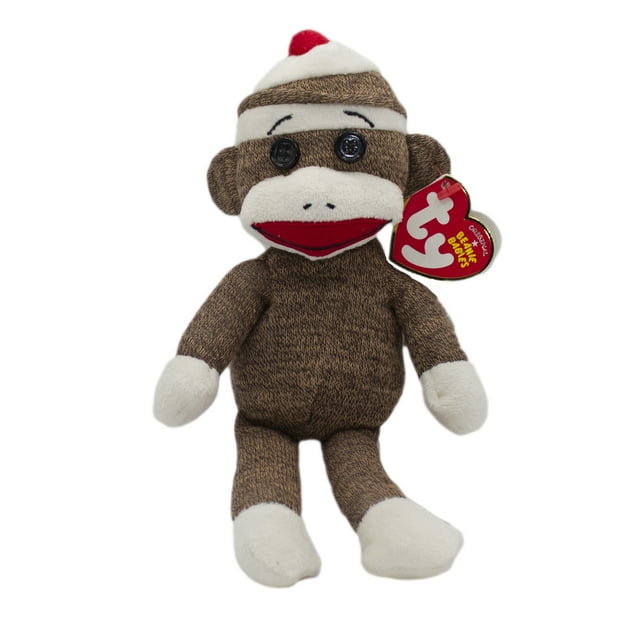 Ty Beanie Baby: Brown Sock Monkey | Stuffed Animal | MWMT - Walmart.com