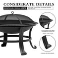Vebreda 26 inch Fire Pit Wood Burning Metal Fire Pit with Round Mesh ...