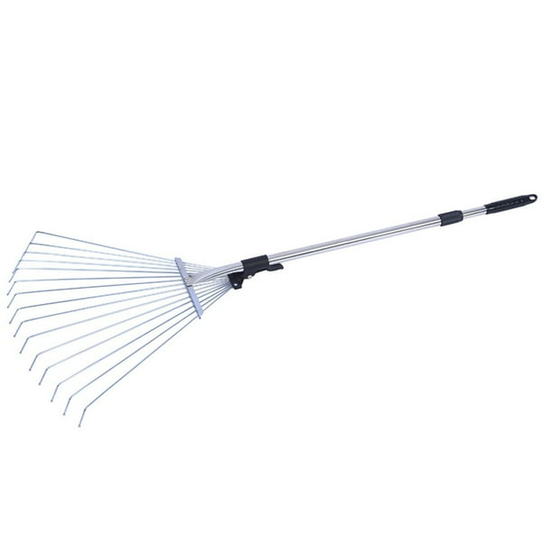 Amdohai Retractable Stainless Steel Rake 15 Tines Fan-head Garden ...