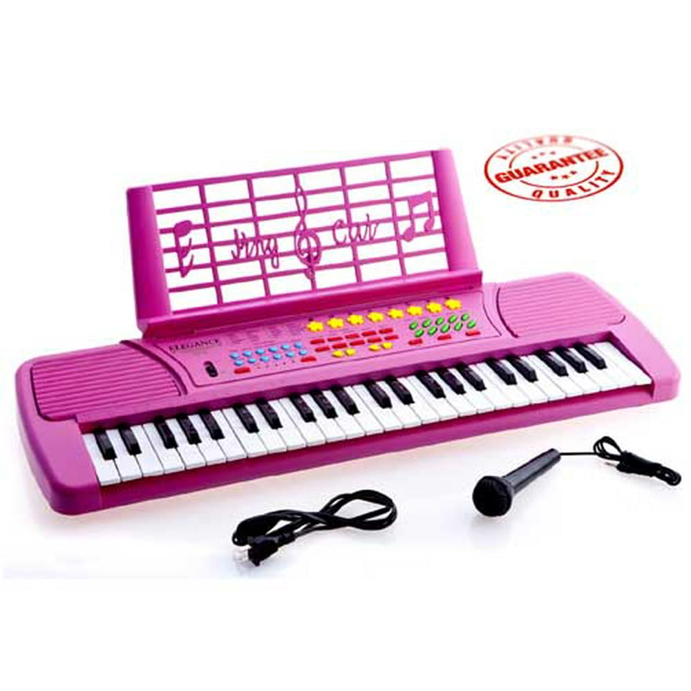 D'Luca Children 49 Keys Electronic Piano Music Keyboard Pink - Walmart ...
