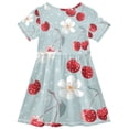 DALAWU Short Sleeve Dress A-line Silhouette Berry & Daisy Summer Of ...