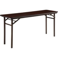 Bowery Hill 24" x 48" Folding Table in Mahogany - Walmart.com