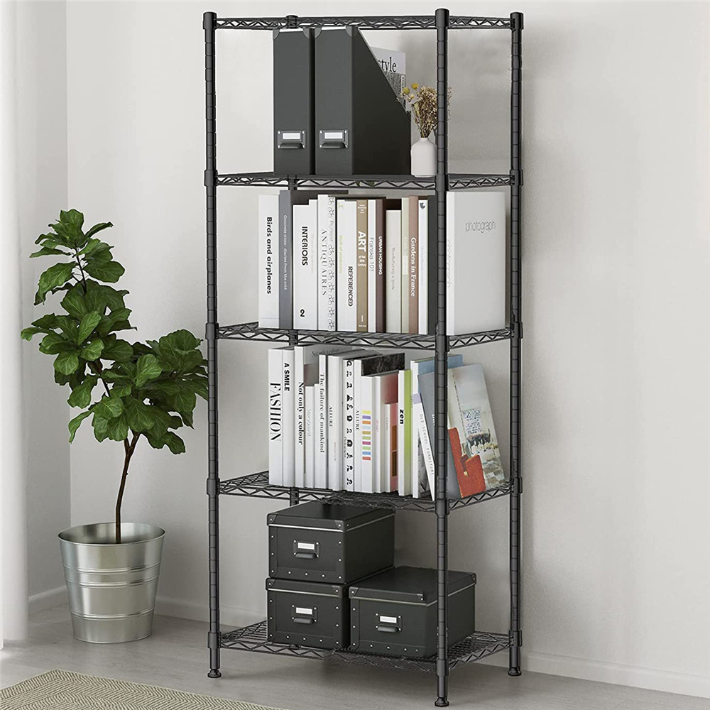 Buy Metal Rack and Shelves, Upgraded 5-Shelf Wire Shelving Unit for ...