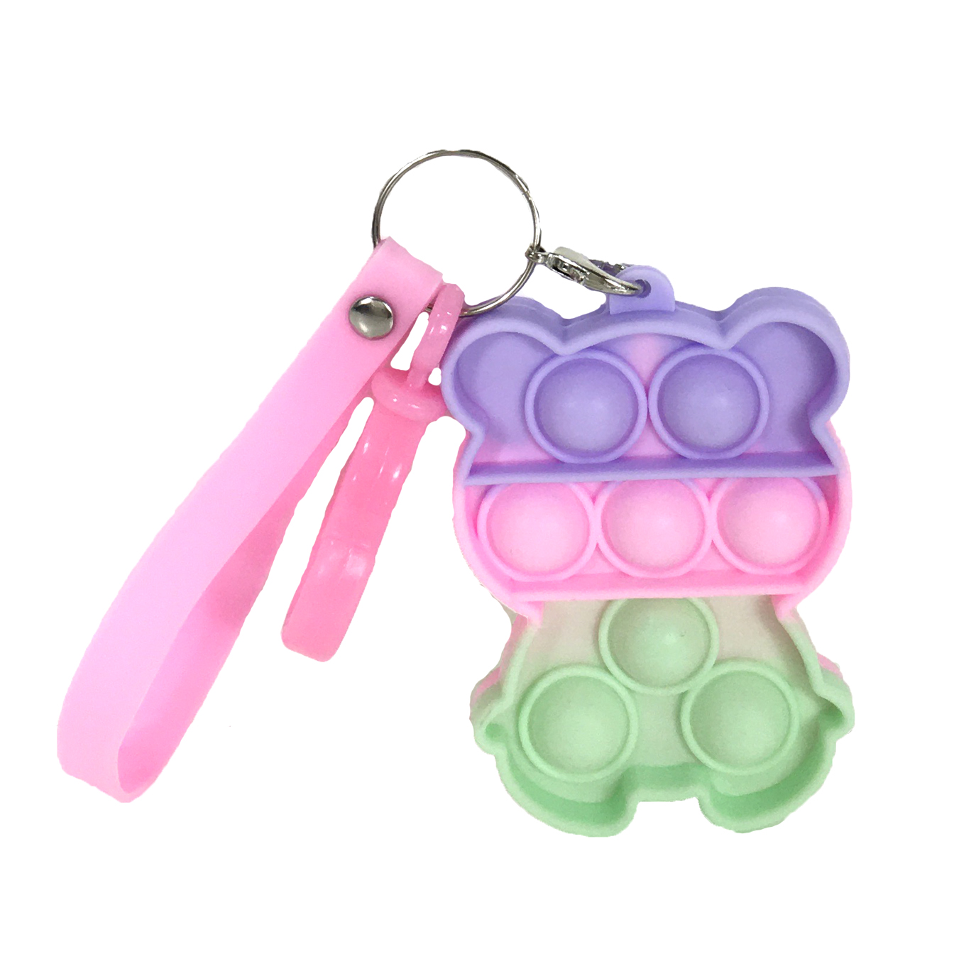 Fashion Culture Bubble Pop It Bear Keyring Bag Charm, Tie Dye Multi ...