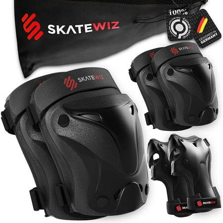 Skate Pads - Knee and Elbow Pads & Wrist Guards for Roller Skating 6pc ...