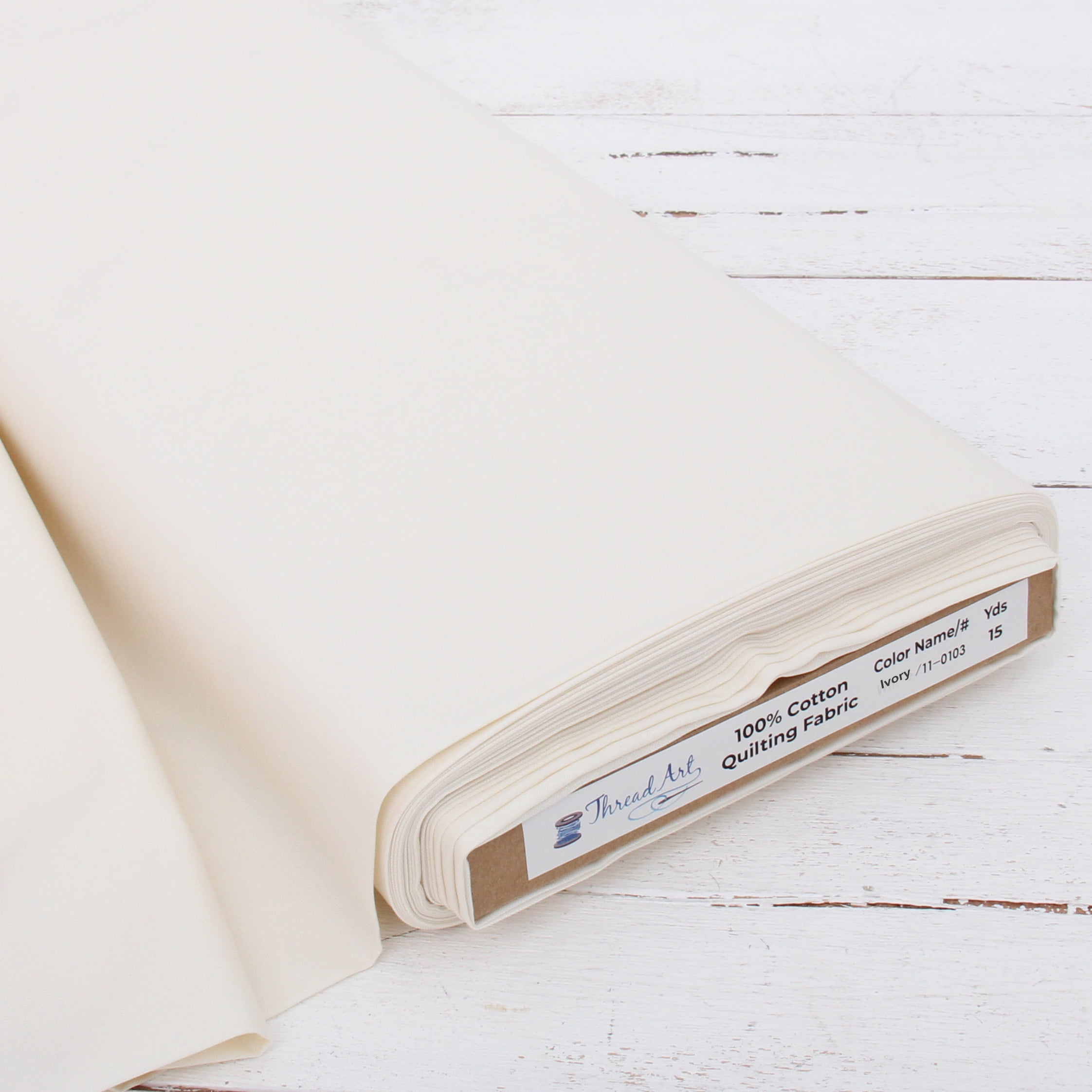ThreadArt Premium Cotton Quilting Fabric Sold By The Yard - Ivory - 44 ...