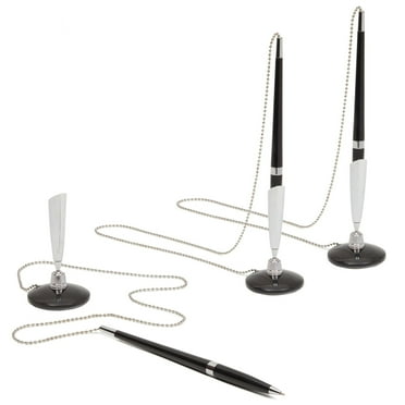 Metal desk pen base hotel front desk sign pen base gold silver fixed ...