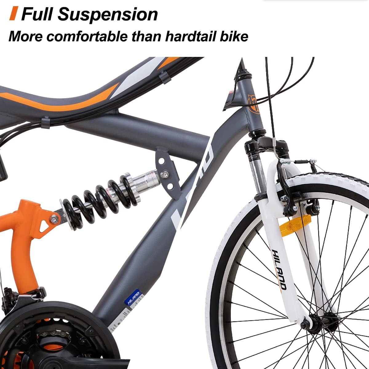 Buy Hil Suspension Dual Suspension Mountain Bike, 26 Inch Wheel, 21 ...