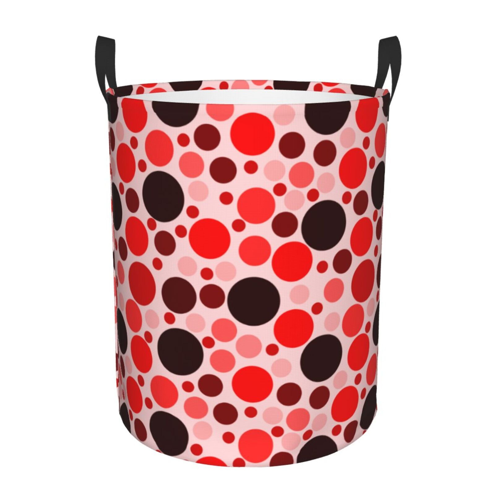 LNWH Laundry Basket, Red Polka Dots Seamless Pattern Foldable Laundry ...