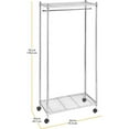 Whitmor Supreme Double Shelf Rolling Garment Rack, Metal, Chrome ...